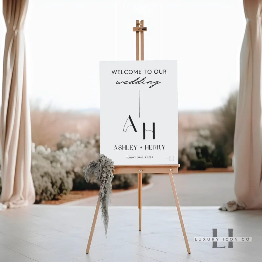 Modern Welcome To Our Wedding Acrylic Sign - Luxury Icon Co.